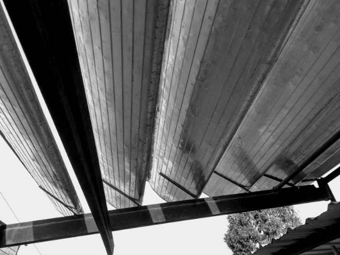 techo plegadizo de aluminio y esructura de caños. medidas: 2 mts. x 6 ...